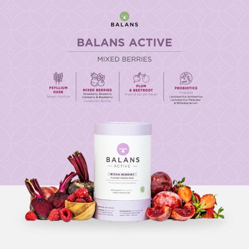 Jual Balans Active Minuman Serat Mixed Berries | Shopee Indonesia