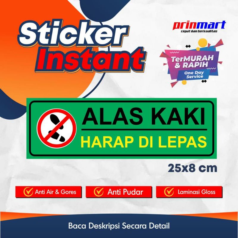 Jual sticker alas kaki harap di lepas sticker alas kaki harap di buka ...