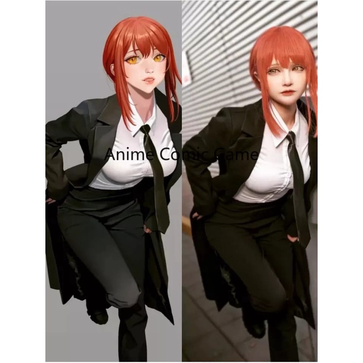 Jual (COD) JAKET JUBAH COAT PARKA MAKIMA CHAINSAW MAN COSPLAY | Shopee ...