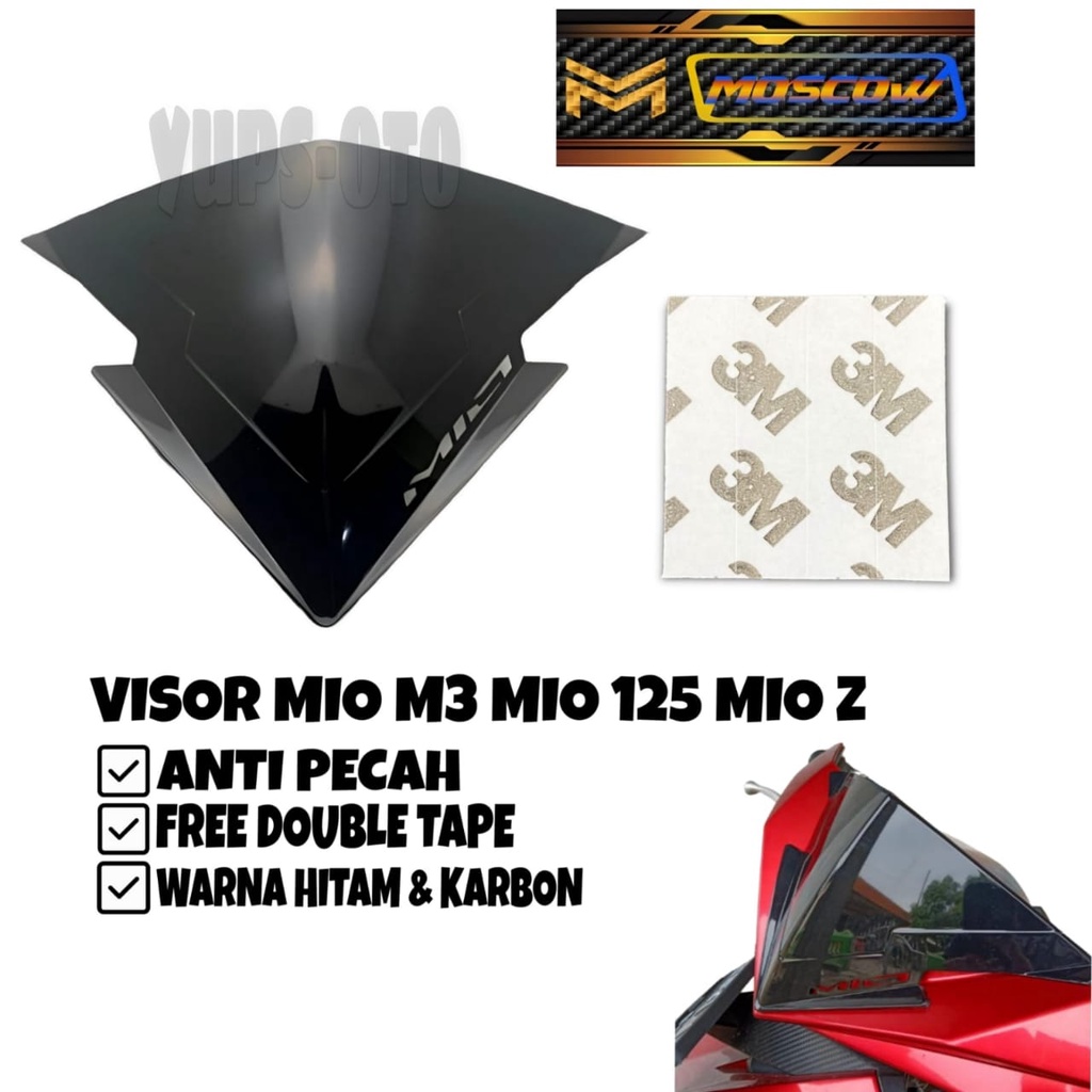 Jual VISOR MIO M3 MIO Z MIO 125 WINSIL MIO WARNA HITAM MERK MOSCOW PLUS ...
