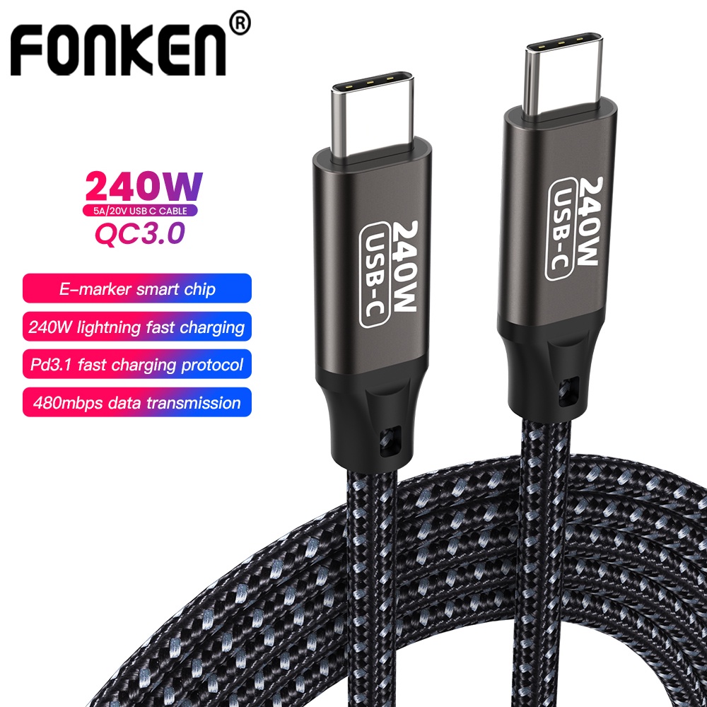 Jual Fonken Kabel Power PD3.1 USB C 240W 48V5A PD240W Fast Charging ...