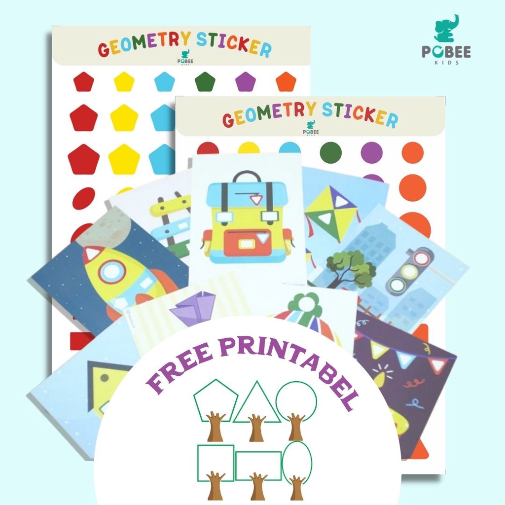 Jual Worksheet Geometri + Sticker Geometri - Media belajar Pra ...