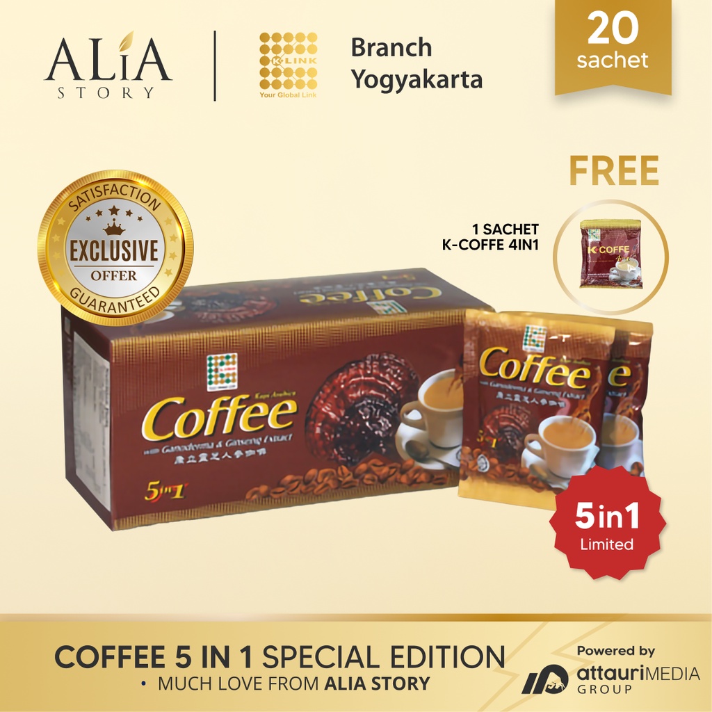 Jual K Coffe Coffee 5 in 1 K Link Original Exclusive 1 Box isi 20 ...