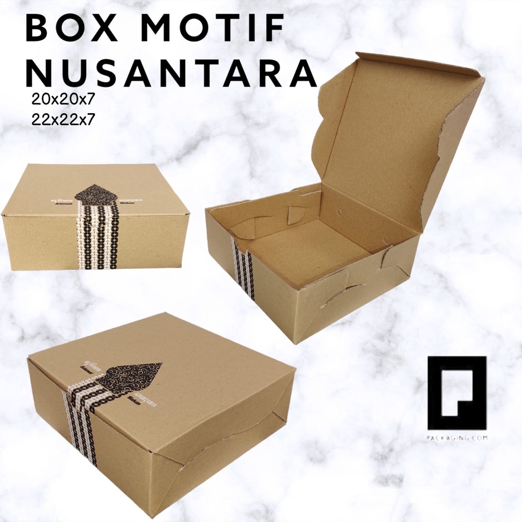 Jual Box Nasi Motif NUSANTARA/Box Nasi uk.20x20x7/Kardus kue/Box Kue ...