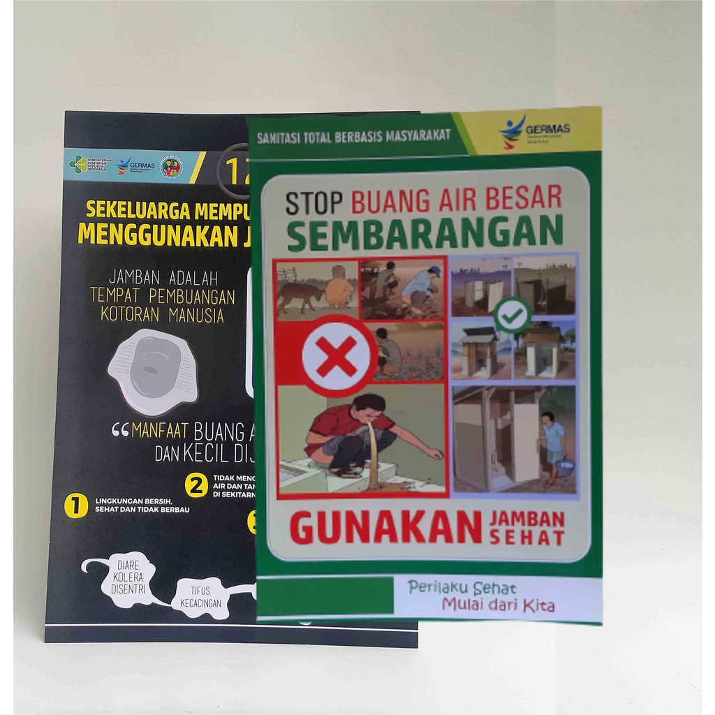 Jual Poster 12 Indikator Keluarga Sehat, Jamban Sehat, Manfaat Jamban ...
