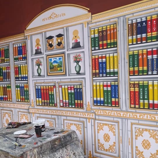 Jual Background Rak Buku untuk wisuda 03 | Shopee Indonesia