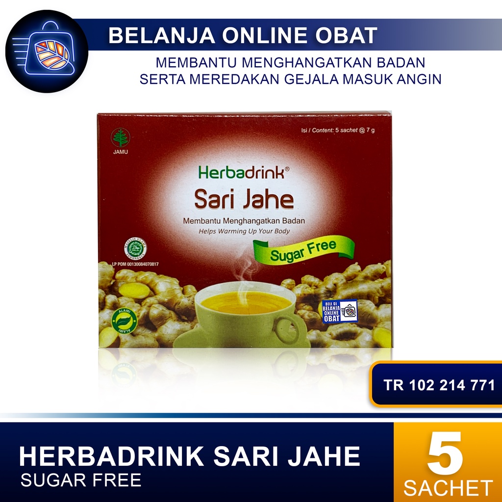 Jual HERBADRINK SARI JAHE SUGAR FREE // Minuman Penghangat Tubuh ...