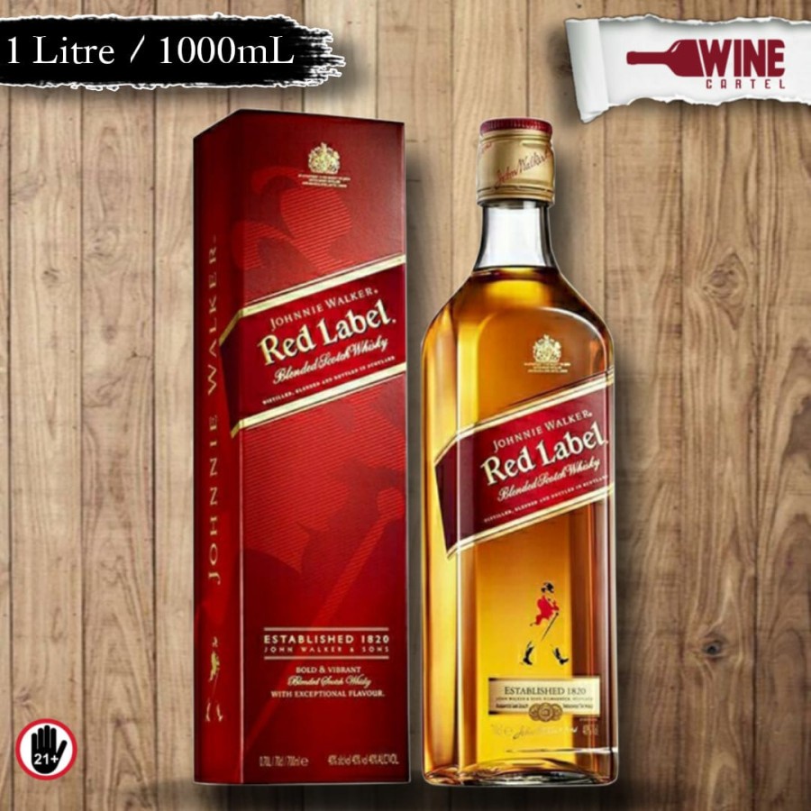 Jual WHISKY Johnnie Walker JW Red Label Blended Scotch 1 liter 1000mL ...