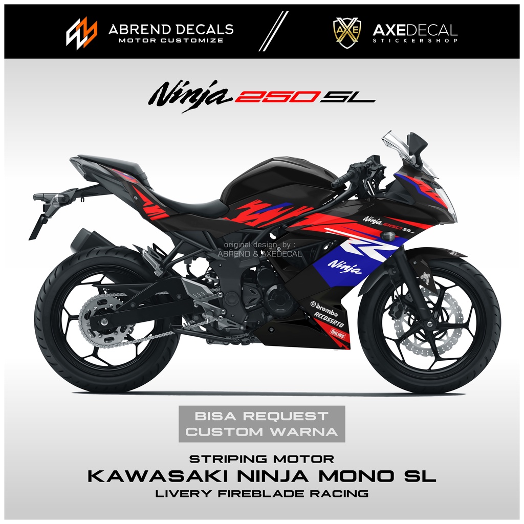 Jual STRIPING NINJA MONO 250 SL LIVERY FIREBLADE RRACING TRI COLOR ...