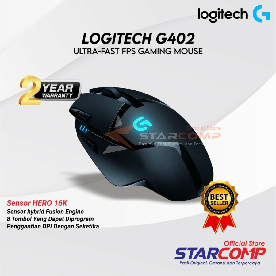 Jual Logitech G402 Hyperion Fury Gaming Mouse Logitech RGB Original ...