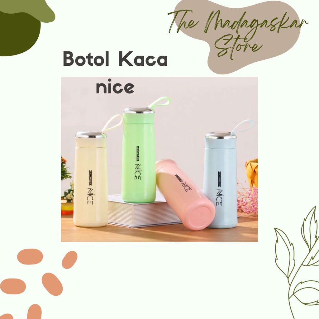 Jual BOTOL MINUM KACA NICE 400ML Botol Kaca | Shopee Indonesia
