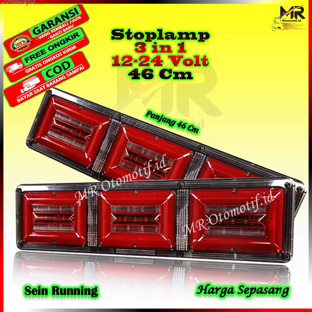 Jual Lampu Variasi Stoplamp Rem Stop Sein Running Led Belakang Mobil Truk 3in1 variasi 24 volt ...