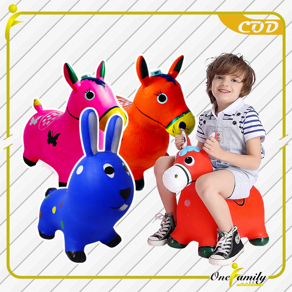 Jual ONE-M297 Mainan Kuda Kudaan Karet Anak Jumping Animal Ada Musik ...