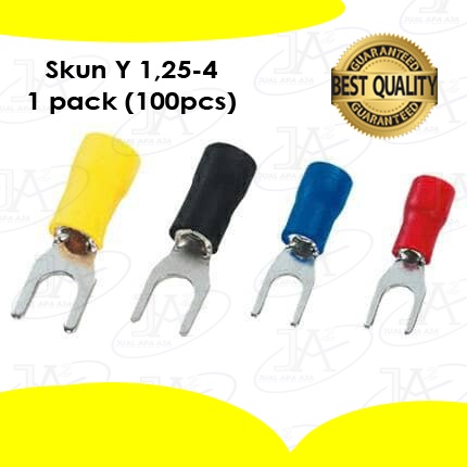 Jual Skun Y 1,25-4 Skun Garpu 1,25-4 untuk kabel 0,5mm - 1,5mm (1 Pak=100 pcs) | Shopee Indonesia