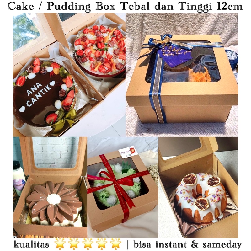 Jual (10 box) Kotak Kue Tebal Box Kue + Jendela Cake box pudding ...