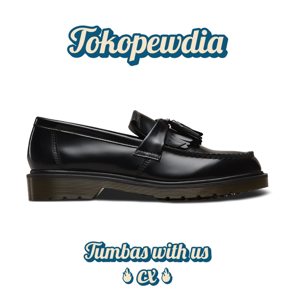 Jual Dr Martens Adrian Tassel Black Docmart Solovair | Shopee Indonesia