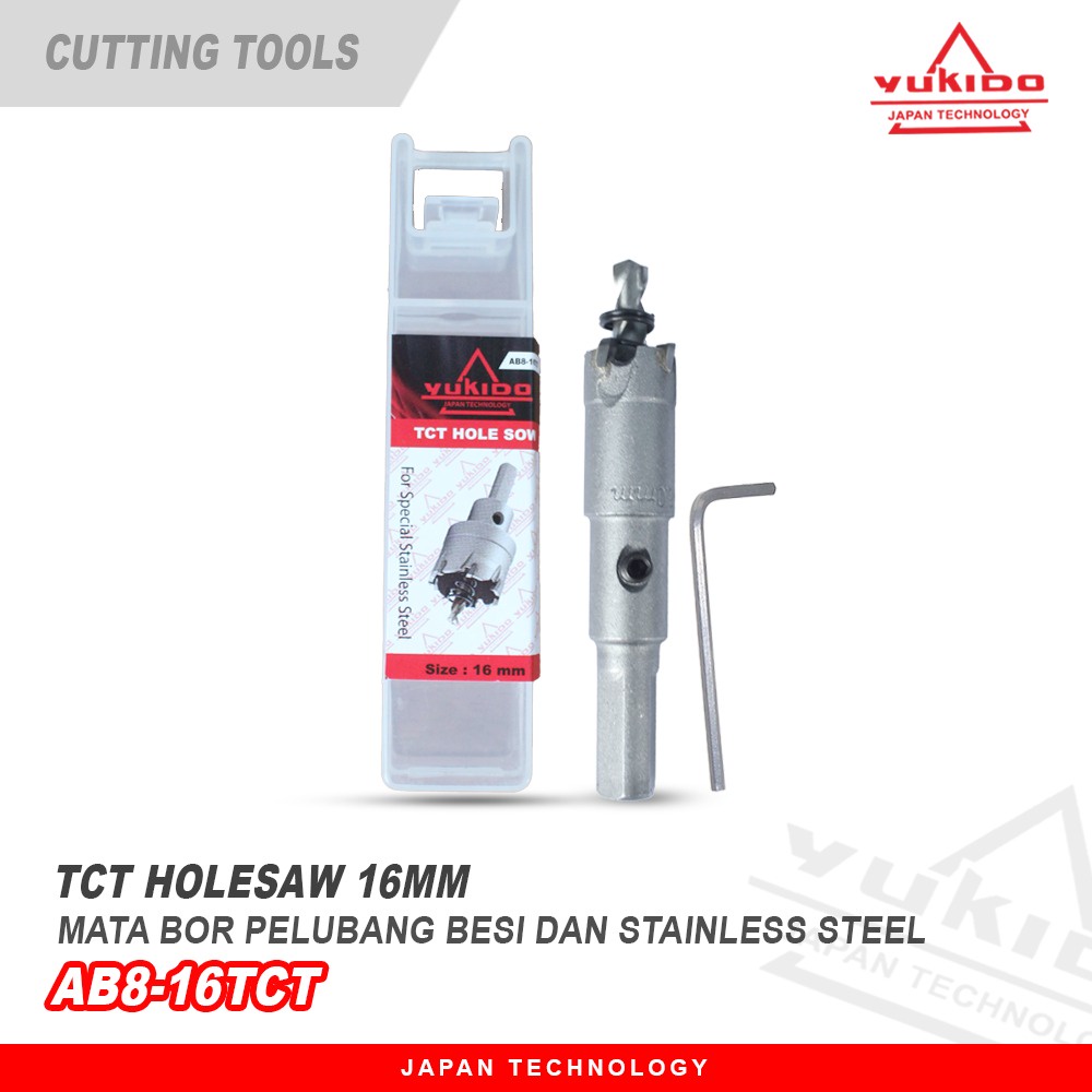 Jual Mata Bor Besi 16mm Holesaw Stainless Steel TCT Pelubang Besi Plate ...