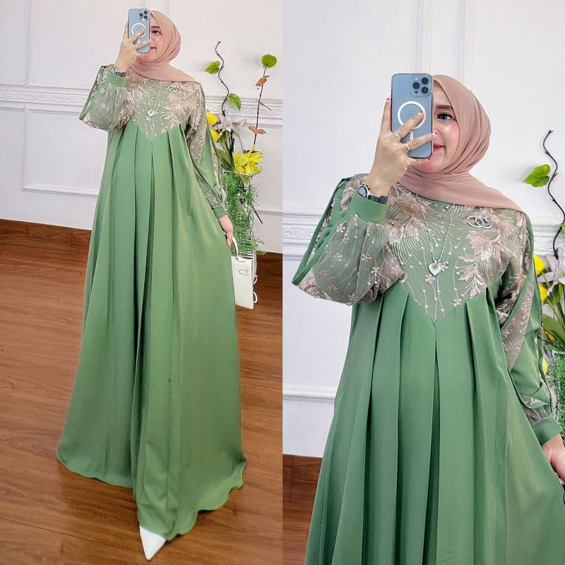 Jual LESTY MAXI BRUKAT TILE/GAMIS BRUKAT PREMIUM LADY PESTA/BAJU WANITA MODEL BARU/GAMIS TERBARU ...