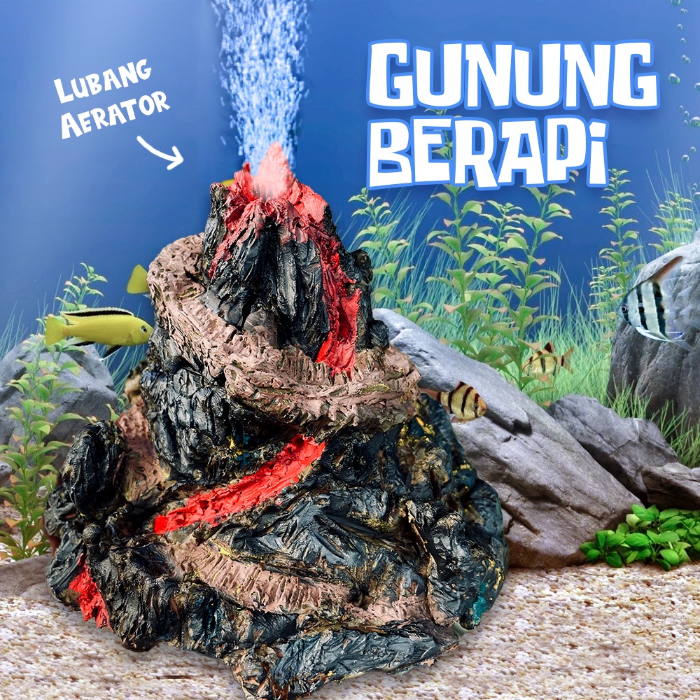Jual Hiasan Aquarium Gunung Berapi Meletus / Dekorasi Miniatur Pajangan ...