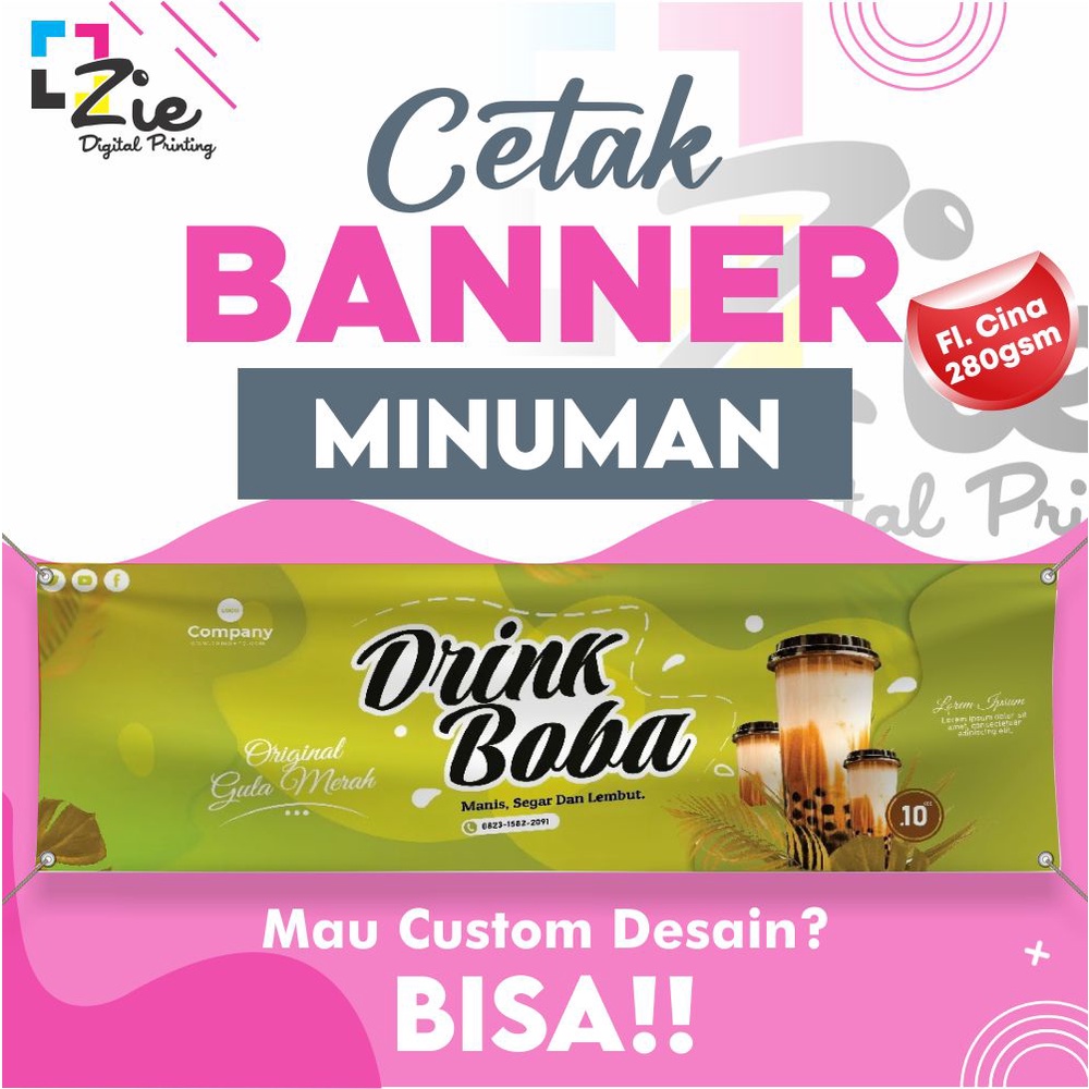 Jual Cetak Banner Minuman Frontlite Bahan Flexi 280gr Spanduk Backdrop Custom | Shopee Indonesia