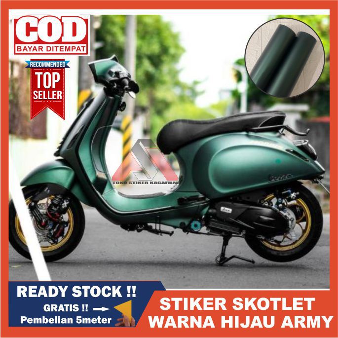 Jual Stiker Skotlet Motor Sticker Scotlite Motor Warna Hijau Army Metalik Doff | Shopee Indonesia