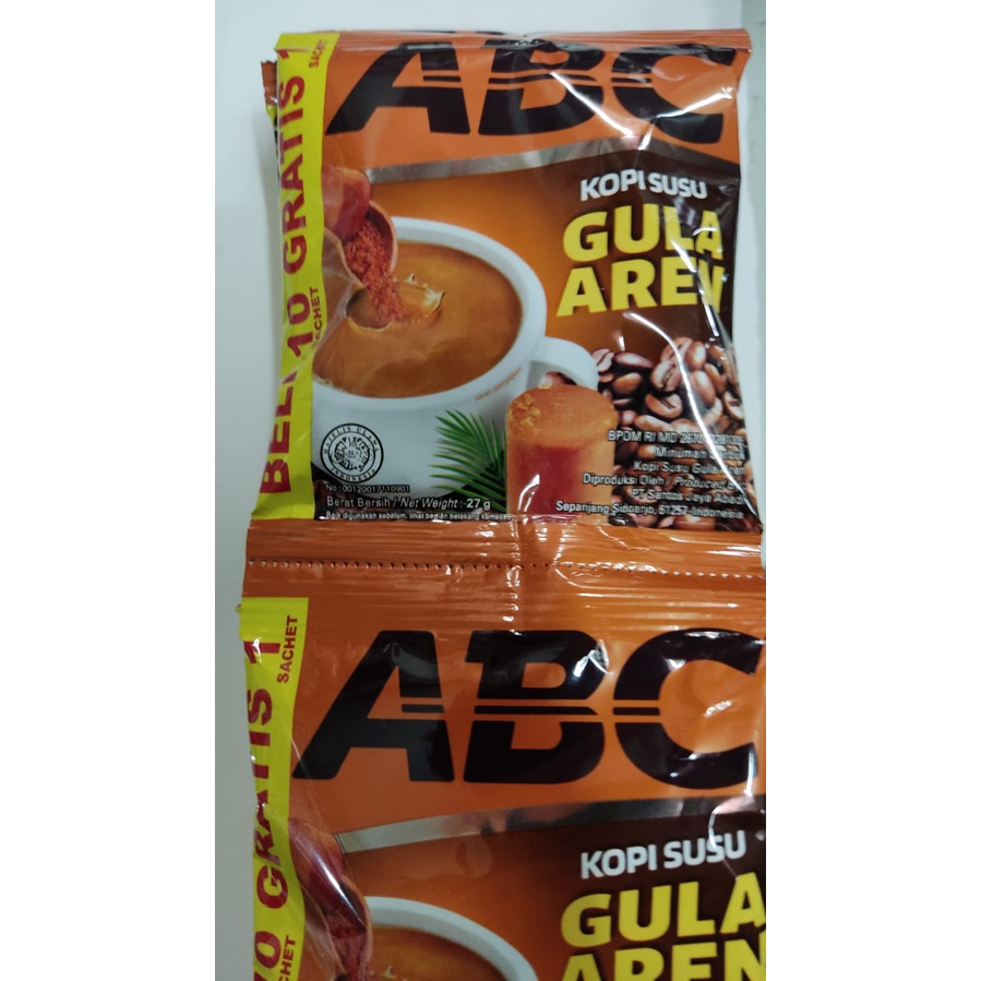 Jual KOPI ABC KOPI SUSU GULA AREN renceng (10+1) x 27gr | Shopee Indonesia