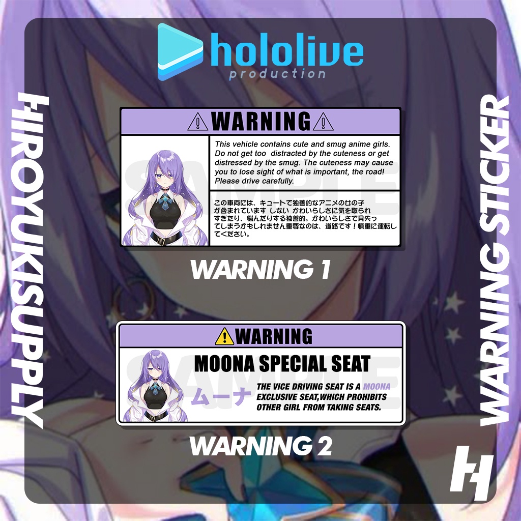 Jual Sticker Moona Hoshinova Vtuber Hololive ID Warning JDM | Shopee ...