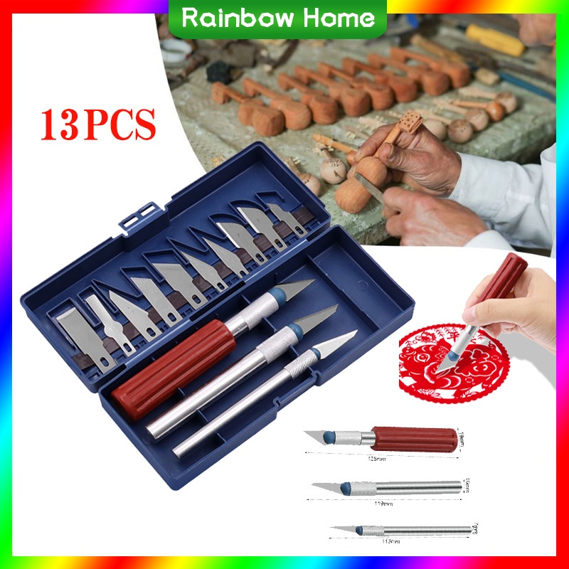 Jual Pisau Sayat Bonsai Kelapa / Set Pisau Ukir Seni 13 in 1 Crafting ...