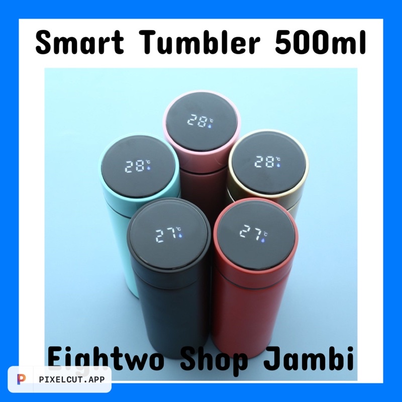 Jual SMART TUMBLER 500ml Thermos Temperature Led Display Vacum thermos ...