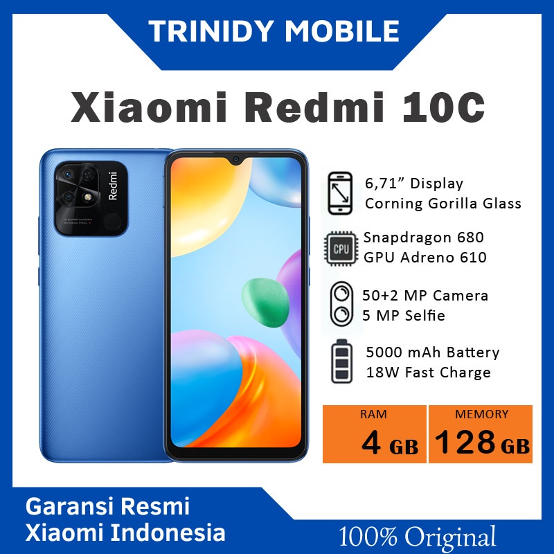 Jual Xiaomi Redmi 10C - 4/128 GB - Garansi Resmi | Shopee Indonesia