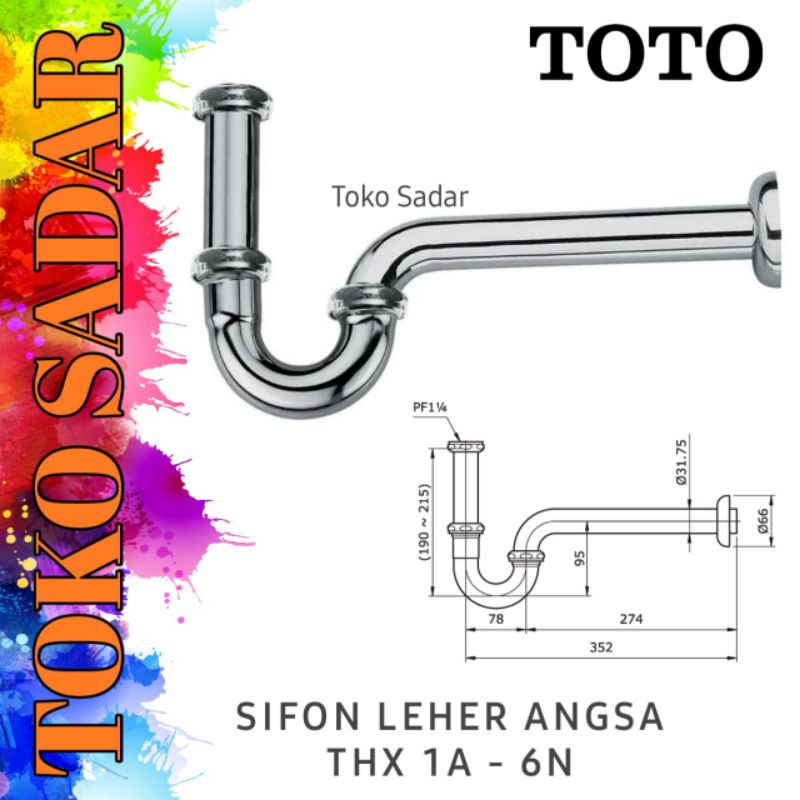 Jual TOTO THX1A-6N sifon wastafel leher angsa pipa buangan wastafel ...