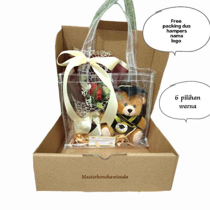 Jual Hampers wisuda Tas mika boneka / buket bunga artificial/ kado ...