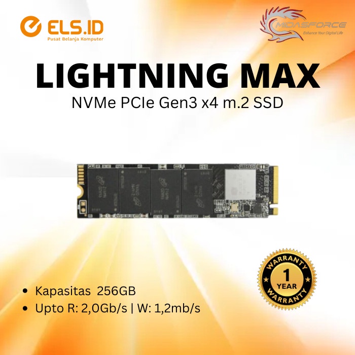 Jual SSD m.2 NVMe 256GB Midasforce Max Lightning - 2280 - Gen 3x4 ...