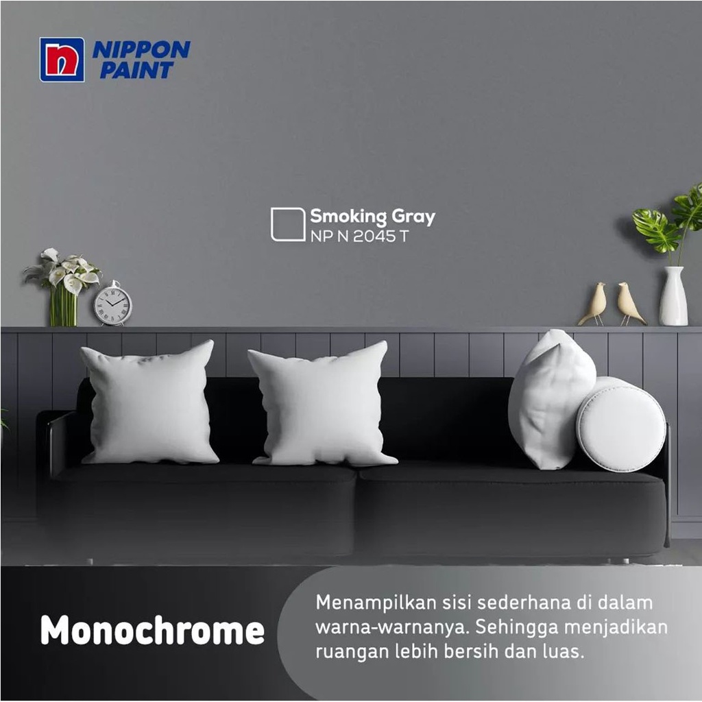 Jual CAT TEMBOK INTERIOR NIPPON PAINT - SMOKING GRAY/2045T | Shopee ...