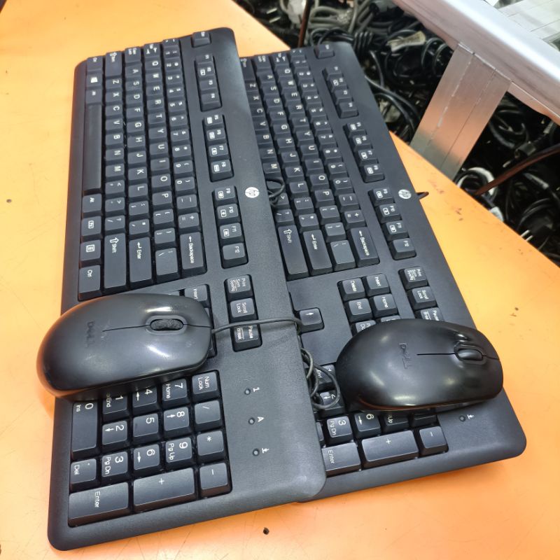 Jual Paket Keyboard+Mouse Hp Original USB optic Like New | Shopee Indonesia