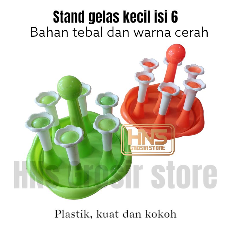 Jual Stand gelas bulet kecil isi 6 prkatis - tempat gelas kecil plastik ...