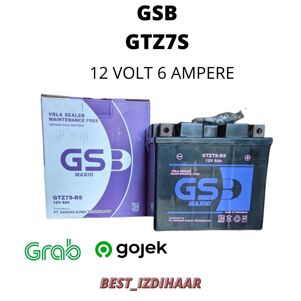 Jual AKI MOTOR VARIO 125 150 GTZ7S GSB 12 VOLT 6 AMPERE | Shopee Indonesia