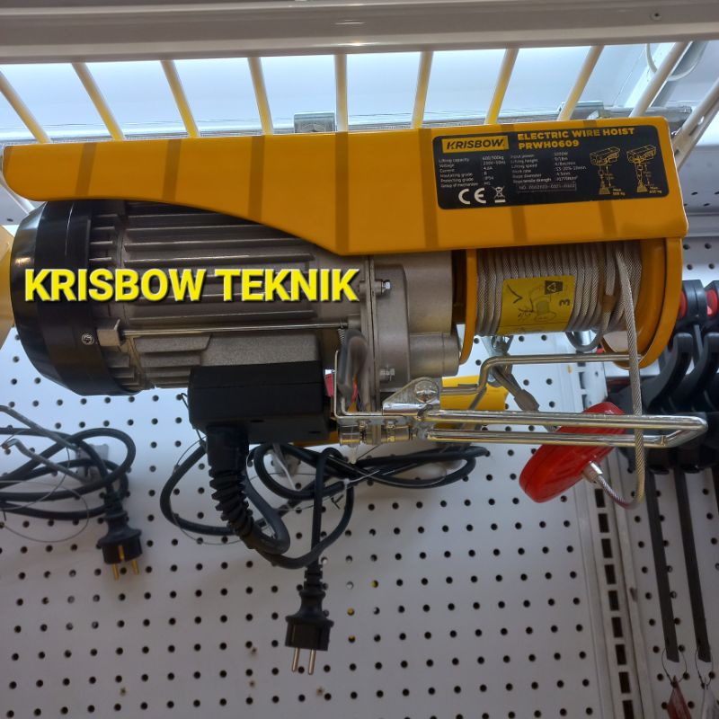 Jual Alat Derek Elektrik Electric Hoist Reel Double Hook Krisbow 600 Kg ...