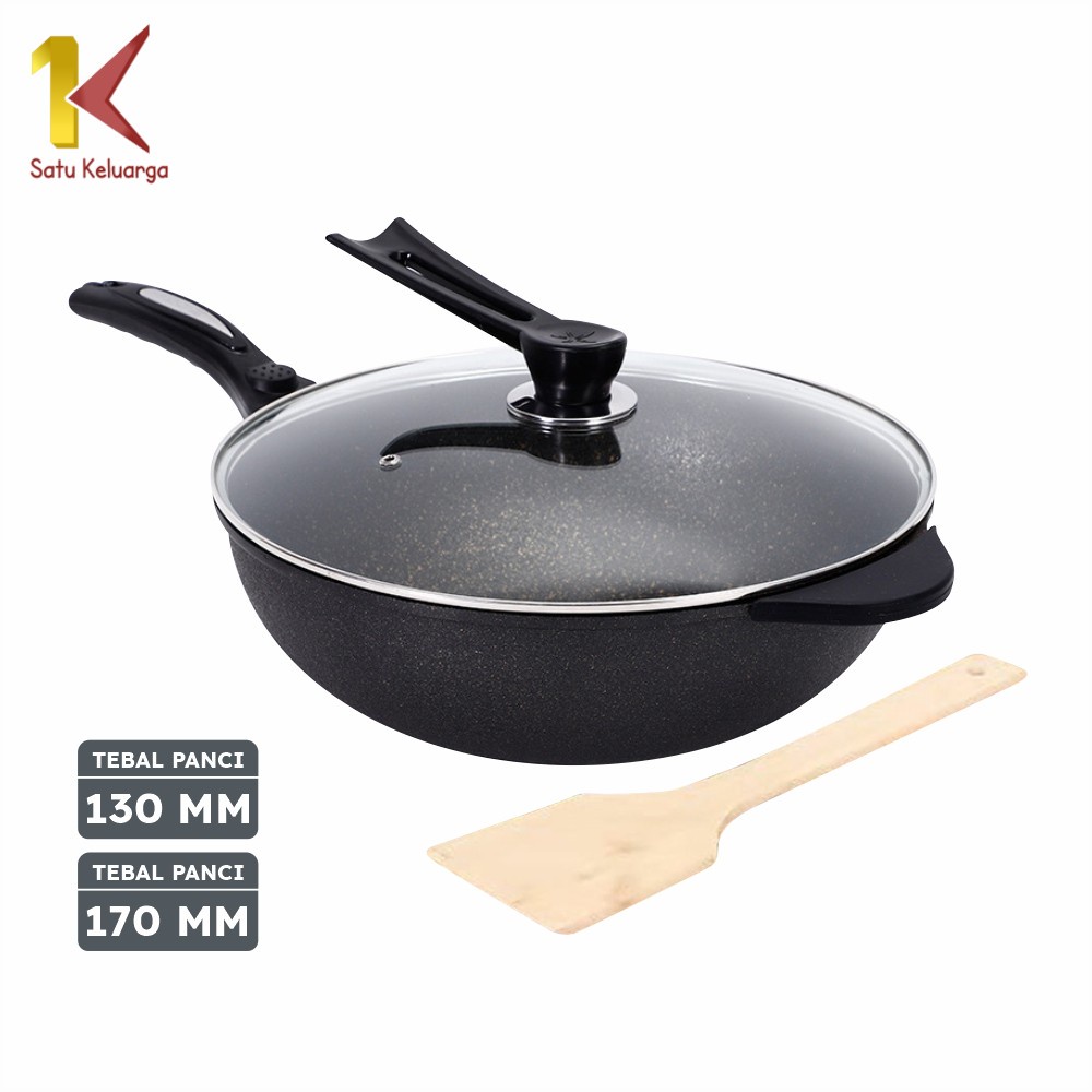 Jual Satu Keluarga Panci Korea C504 Wajan Penggorengan Tutup Kaca Wok ...