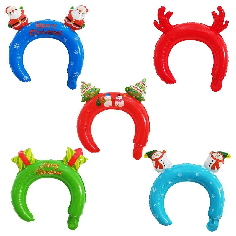 Jual Balon Foil Bando Tema Natal Karakter Santa Rusa Pohon Natal Balon ...