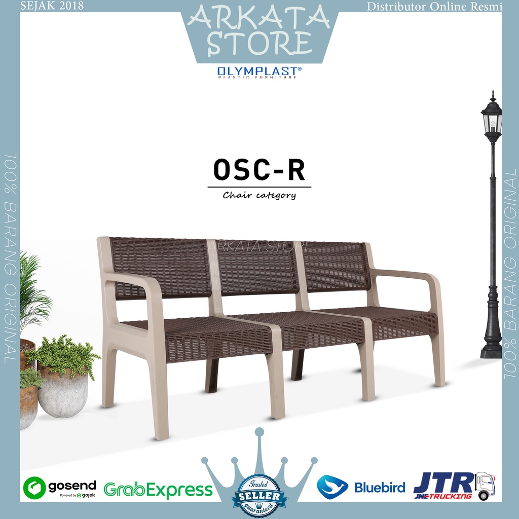 Jual OSC-R 3 SEATER - KURSI TERAS OLYMPLAST SOFA CHAIR RATTAN KURSI TAMAN / KURSI PLASTIK / OSCR ...