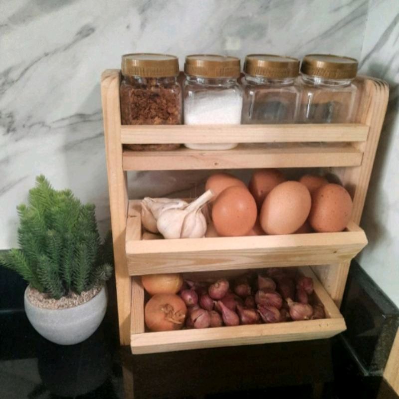 Jual Rak bumbu kombinasi FREE 4 TOPLES rak bawang susun tempat bumbu ...