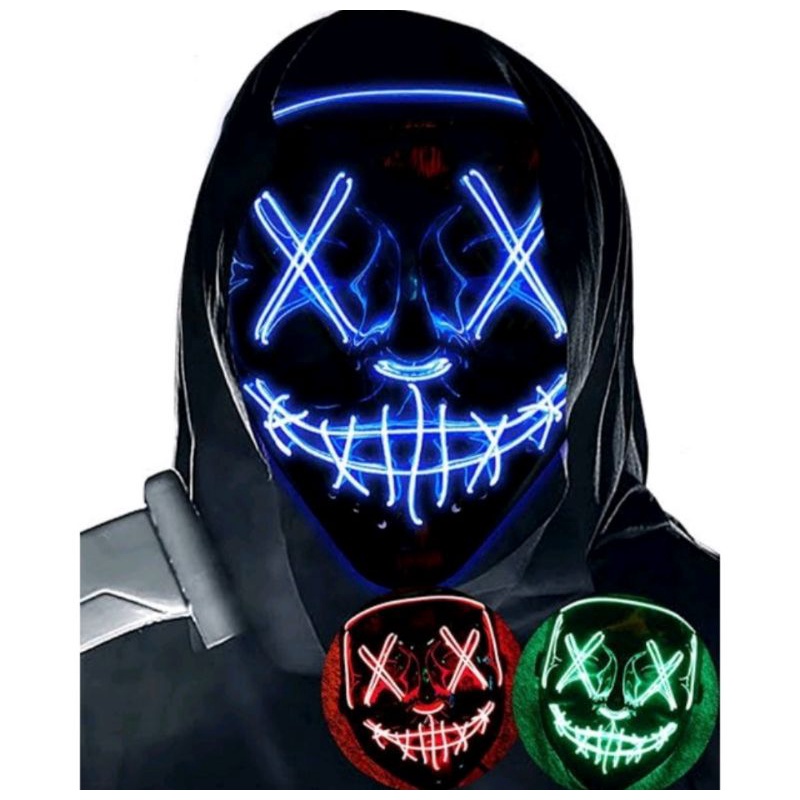 Jual topeng haloween kostum halloween halowen halowin topeng tengkorak topeng led joker topeng ...