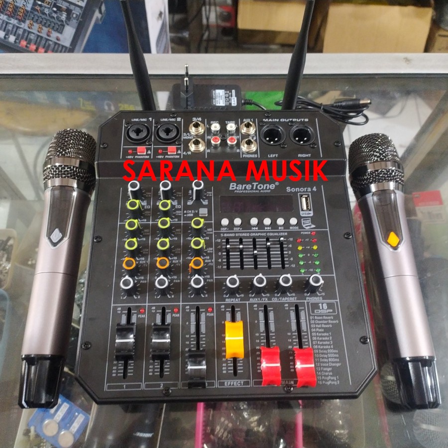 Jual Mixer Audio 4 Channel Baretone Sonora 4 Sonora4 with Dual Mic ...