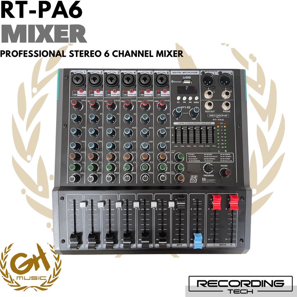 Jual Recording Tech RT-PA6 Professional Stereo Mixer | RT PA 6 - RT PA6 | Shopee Indonesia