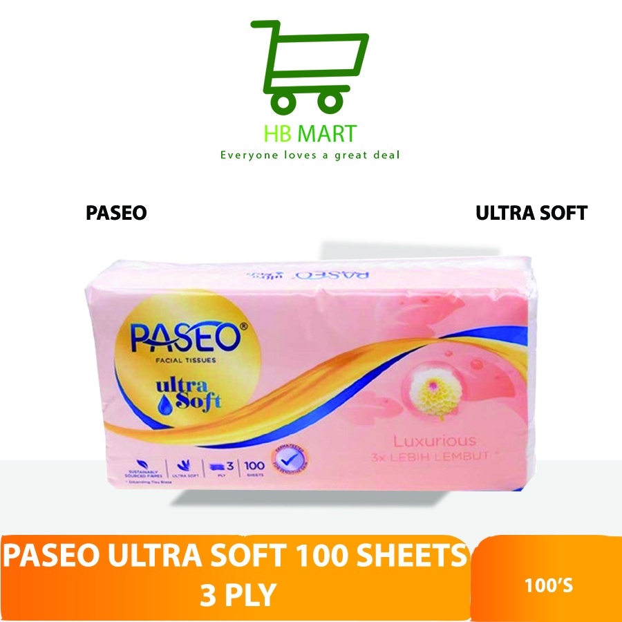 Jual Paseo Ultra Soft Tissue Wajah 100 sheets 3 ply | Shopee Indonesia