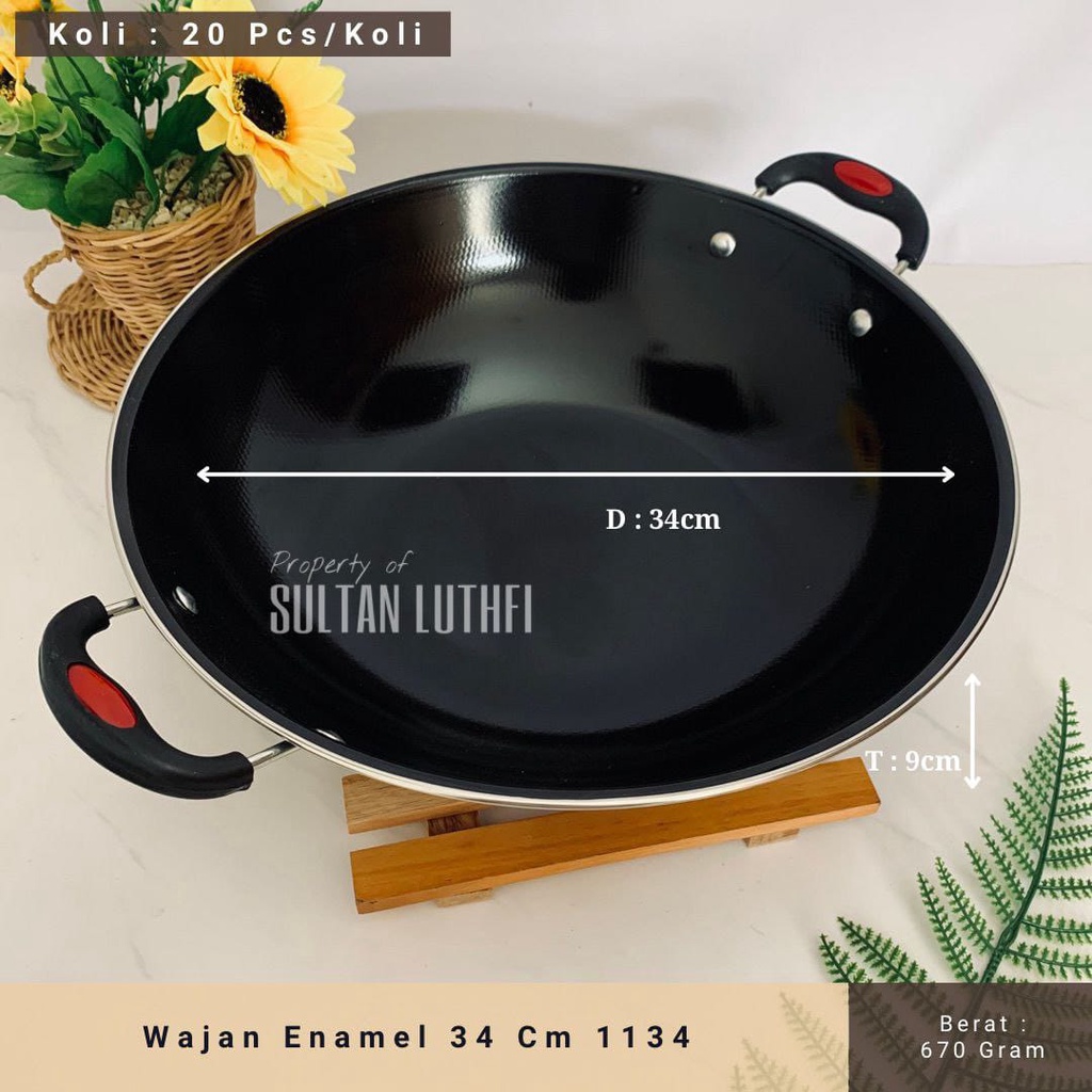 Jual Wajan enamel marble anti lengket 34cm kuat dan tebal | Shopee ...