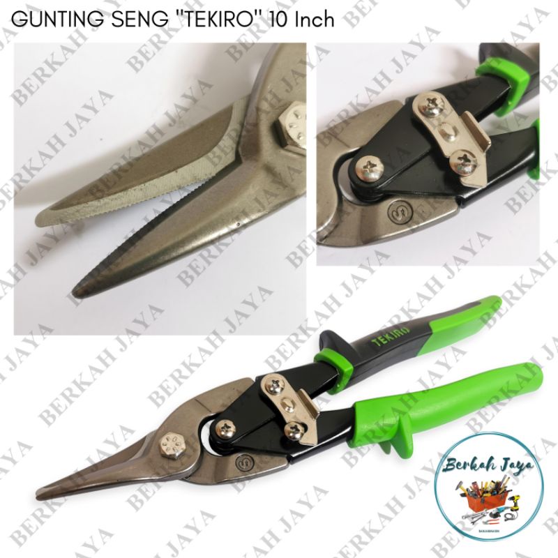 Jual Gunting Seng Baja ringan TEKIRO 10" | Tang Potong Lurus Flat ...