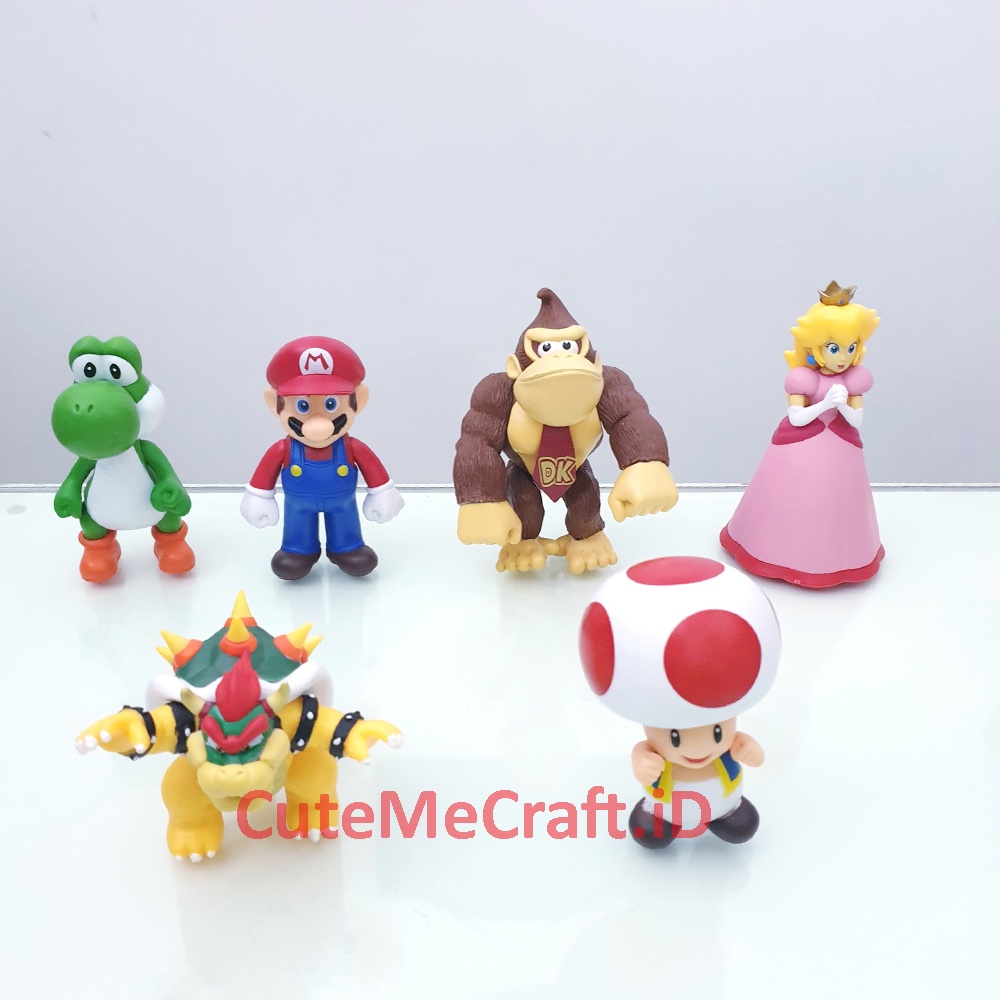 Jual KoleksiFigure Super Mario Bros Bowser Peach Yoshi Toad Donkey Kong ...