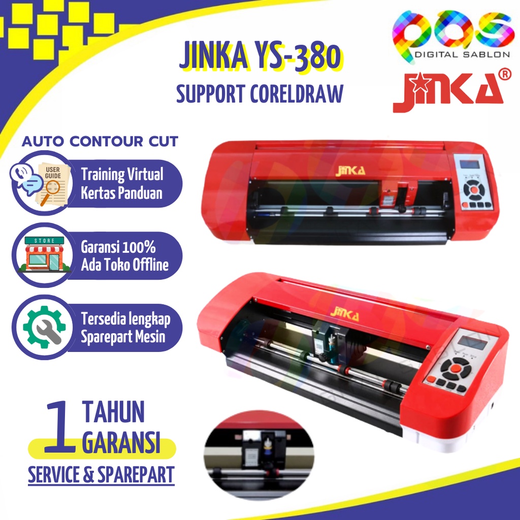 Jual Mesin Cutting Sticker Jinka YS-380 Bisa Auto Contour Cut A3 ...